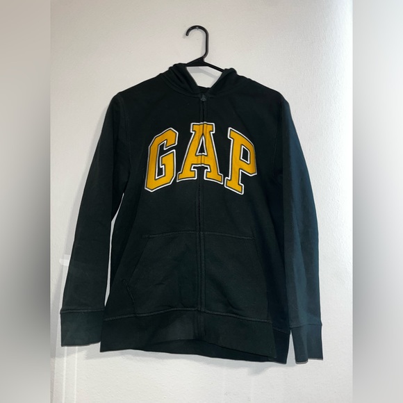 GAP | Jackets & Coats | Dark Green And Yellow Gap Logo Hoodie | Poshmark